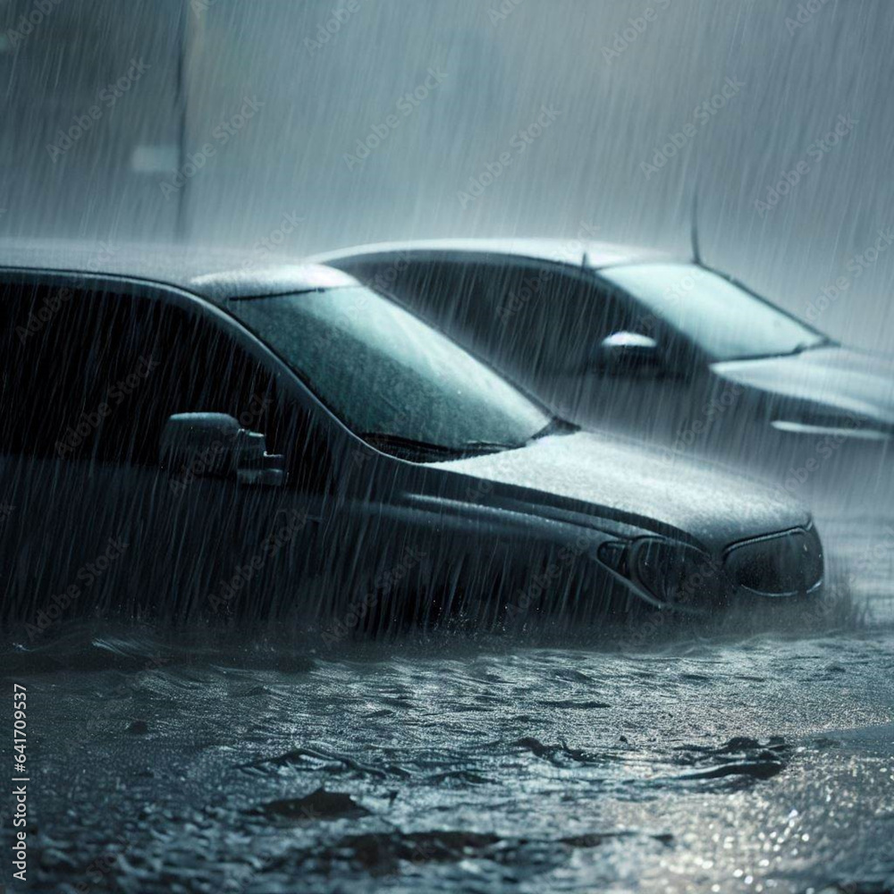 Generation, AI, Submerged vehicles, flooding, floods, natural disasters ...