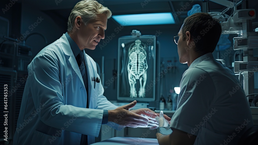 Orthopedic surgeon examining a patient's limb movement, showcasing ...