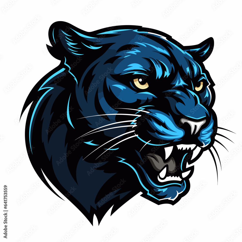 Esport vector logo panther on white background side view, panther icon ...