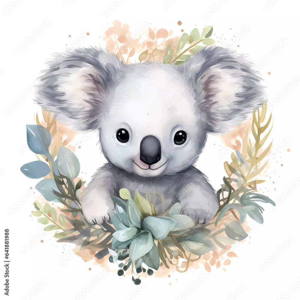 Cute baby koala clipart illustration , ai Stock Illustration | Adobe Stock