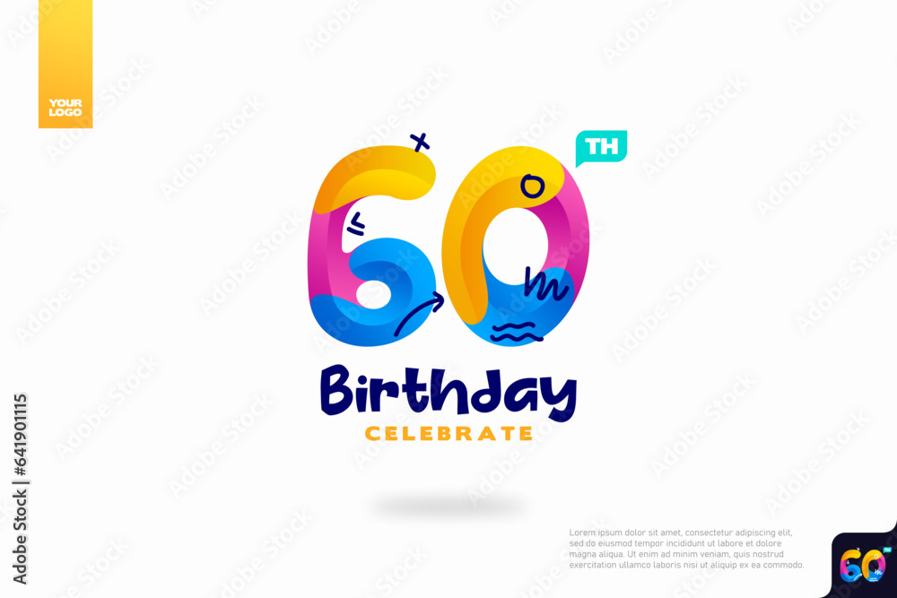 Number 60 logo icon design, 60th birthday logo number, anniversary 60 ...