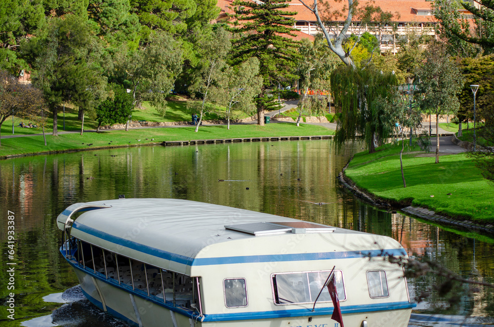 A view of the iconic river boat Popeye sailing away on the River ...
