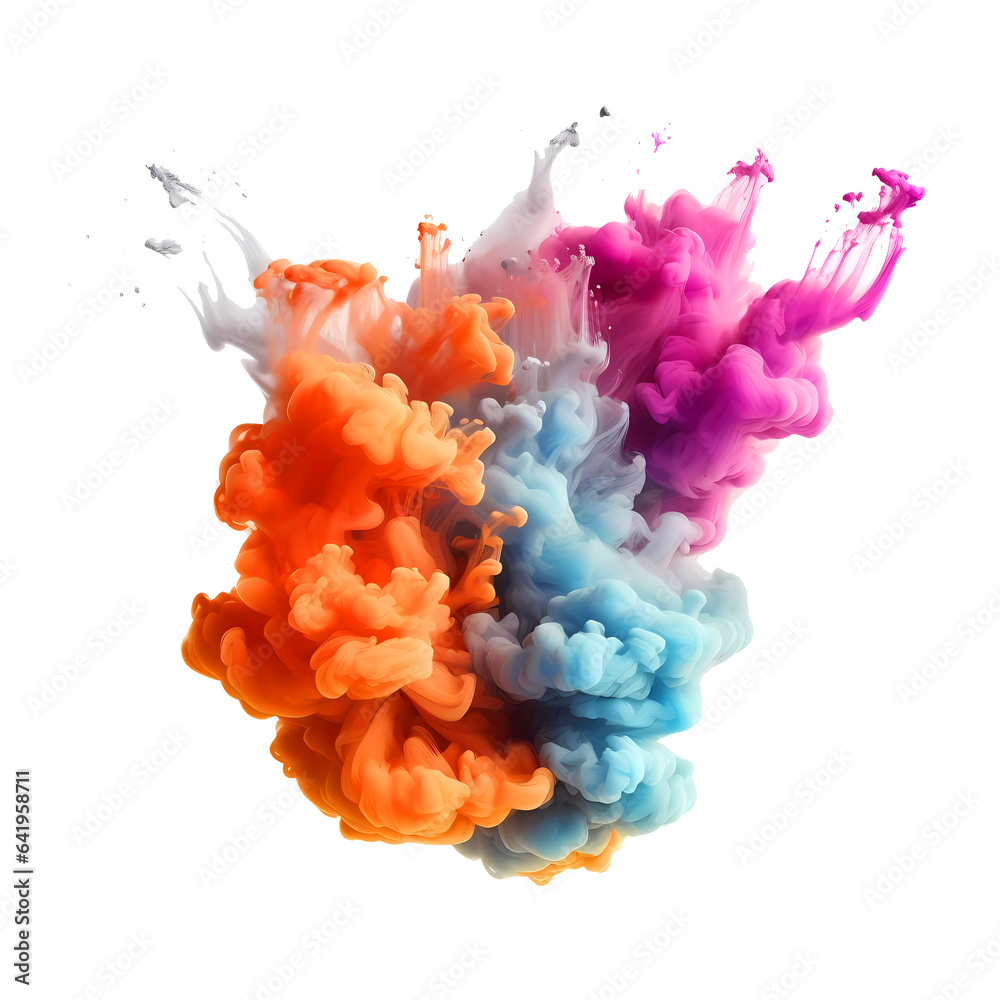 Realistic colorful smoke bomb explosion on transparent background ...