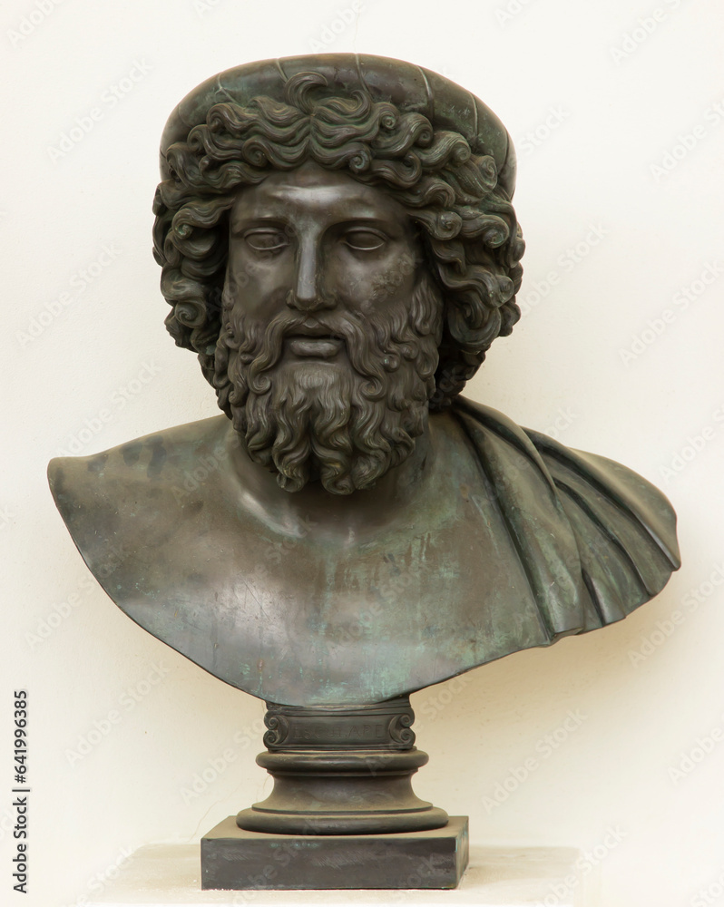 Bust of Asclepius (Aesculapius), the god of medicine in ancient Greece ...