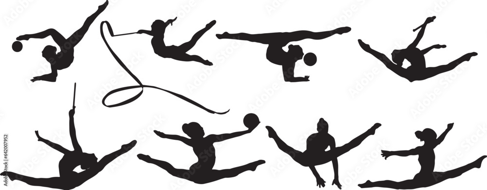 Vector de Stock Women's Artistic Gymnastics Vector Collection ...