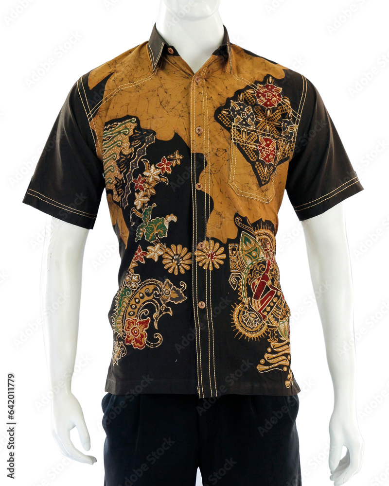 Short sleeve batik shirt, with Nusantara pattern. As clothing that ...