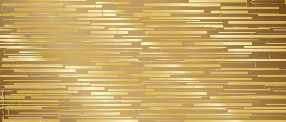 Gold background with line pattern. Hand drawing metallic ornament and ...