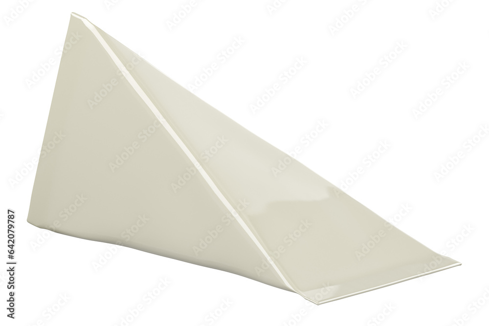 Cardboard triangle box packing, transparent mockup, template. 3D ...