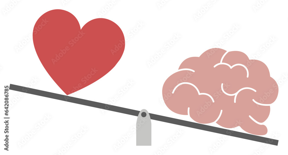 Balance of life and love. Mind has more weight than heart. Mental ...