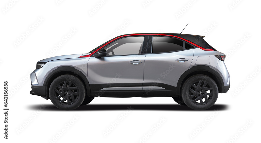 Opel Mokka SUV car side view isolated on white background Stock Photo ...