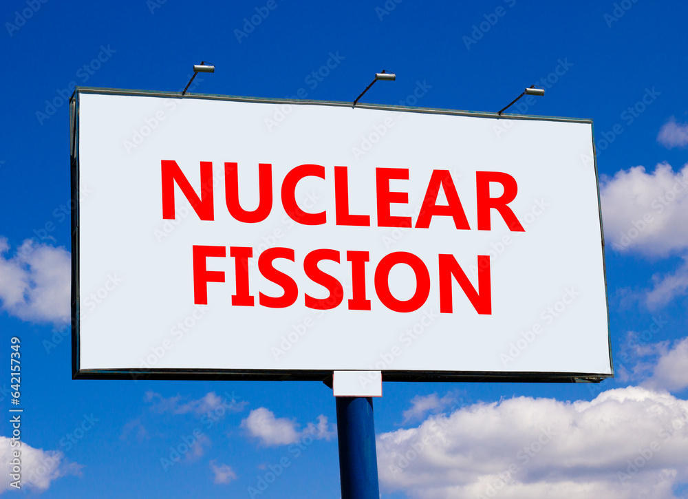 Nuclear fission symbol. Concept words Nuclear fission on beautiful big ...
