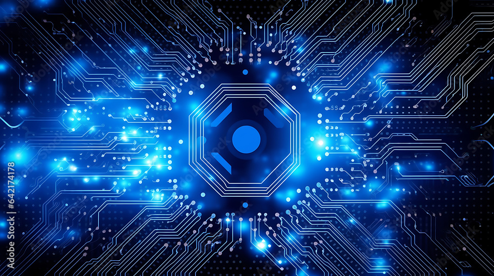 technology background in blue color, global data network, connectivity ...