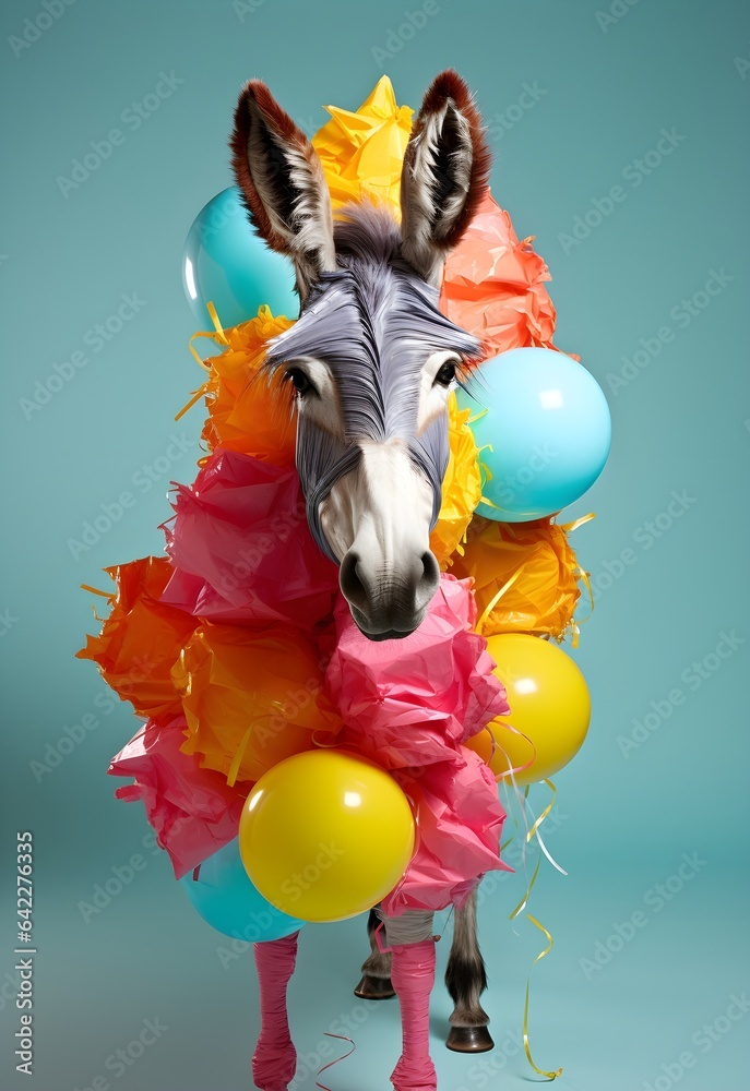 Fiesta with a Pinjata Donkey: A Pop Art Tribute to Mexican Traditions ...