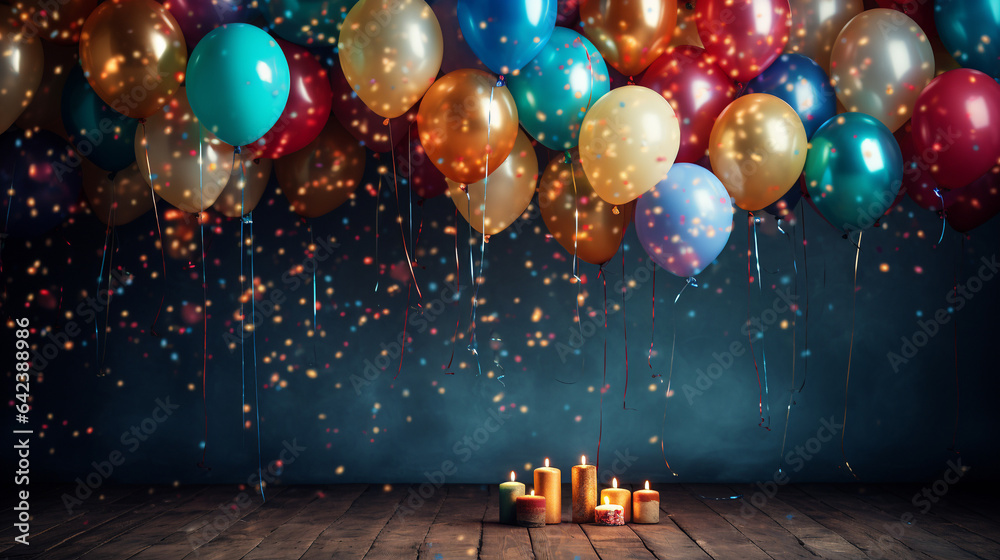 Birthday party balloons Stock Photo | Adobe Stock