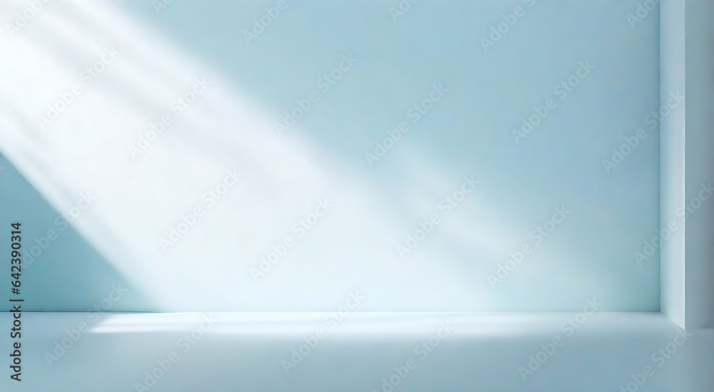 Minimal abstract light blue background for product presentation. Shadow ...