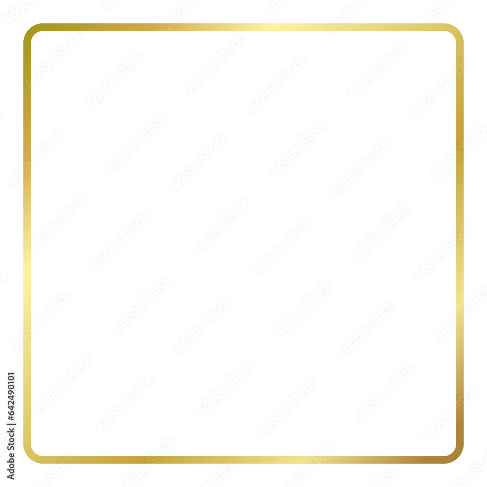 Gold frame round corner square gold frame 1-1 golden border on ...