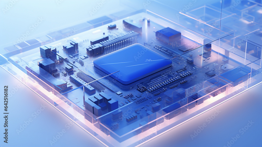 Future innovative digital Quantum Computer System Micro Chip Circuit ...