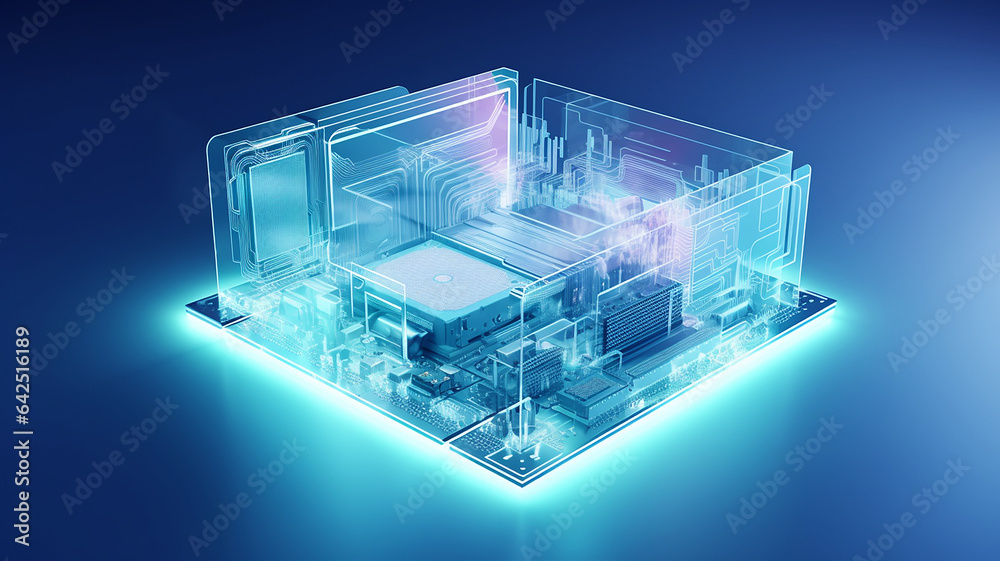 Future innovative digital Quantum Computer System network Micro Chip ...