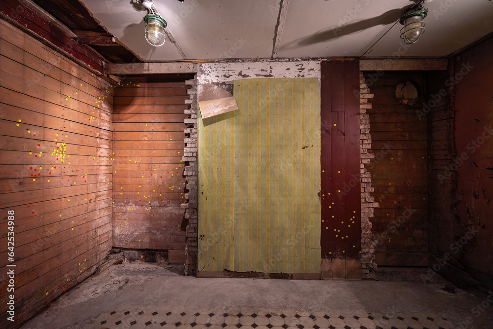 Execution Chamber with marked bullet holes at Corner House - Occupation ...
