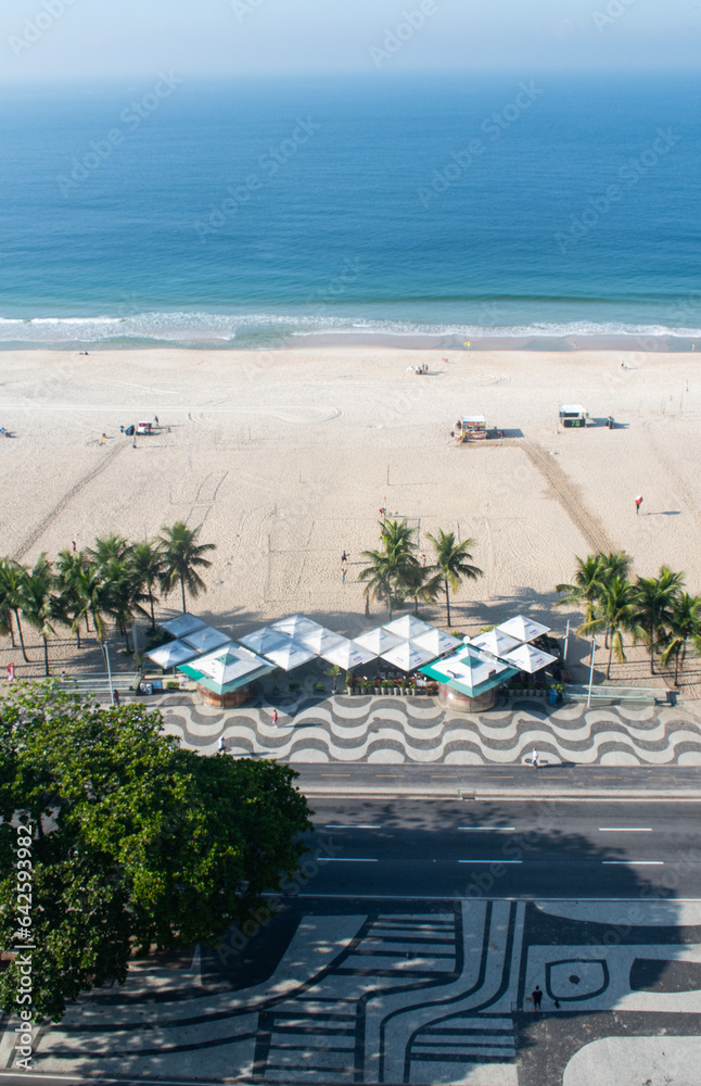 Stock-Foto „Rio de Janeiro, Brazil: aerial view of Avenida Atlantica ...