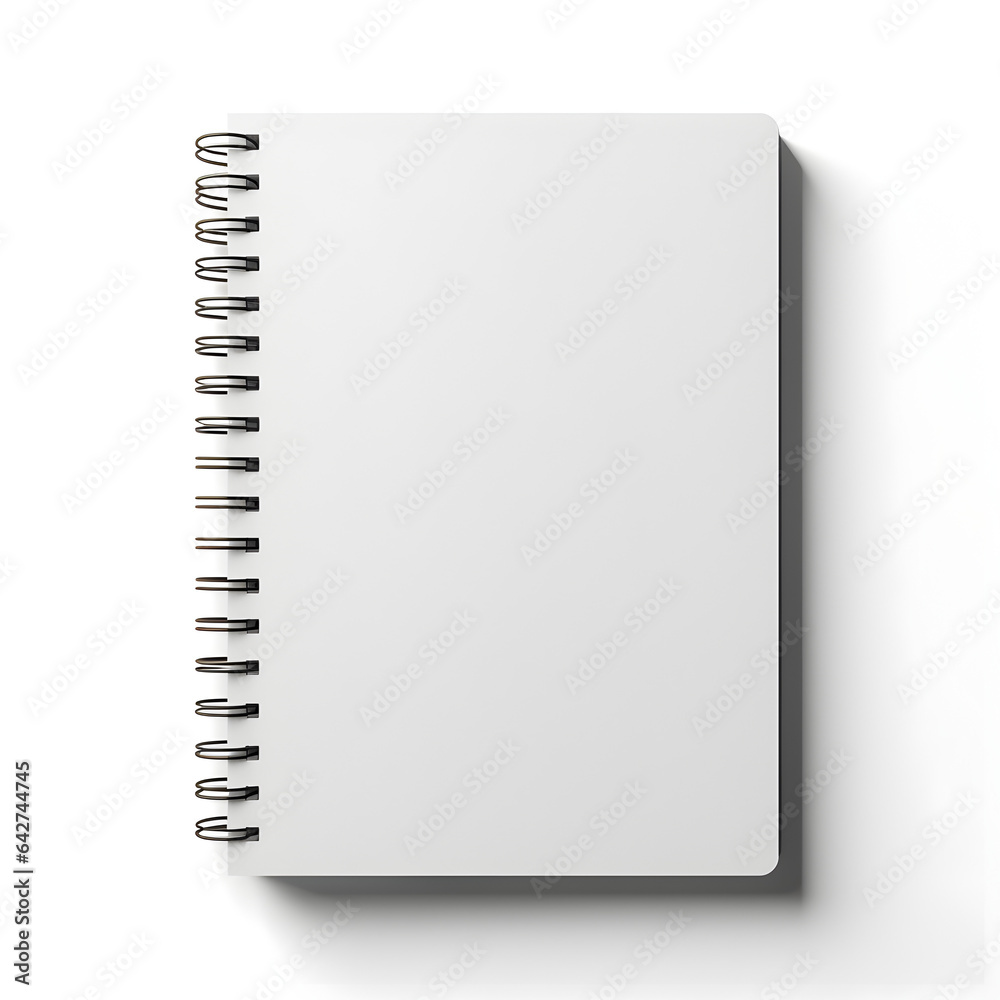 Plain white notebook mockup isolated with white background. Generative ...
