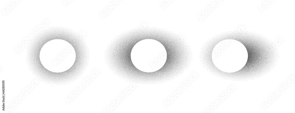 Dotwork solar, moon eclipse. Shape noise texture dotwork grain on white ...