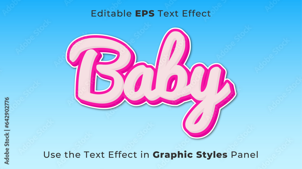 Vector de Stock Editable EPS Text Effect of Baby for Title and Poster ...
