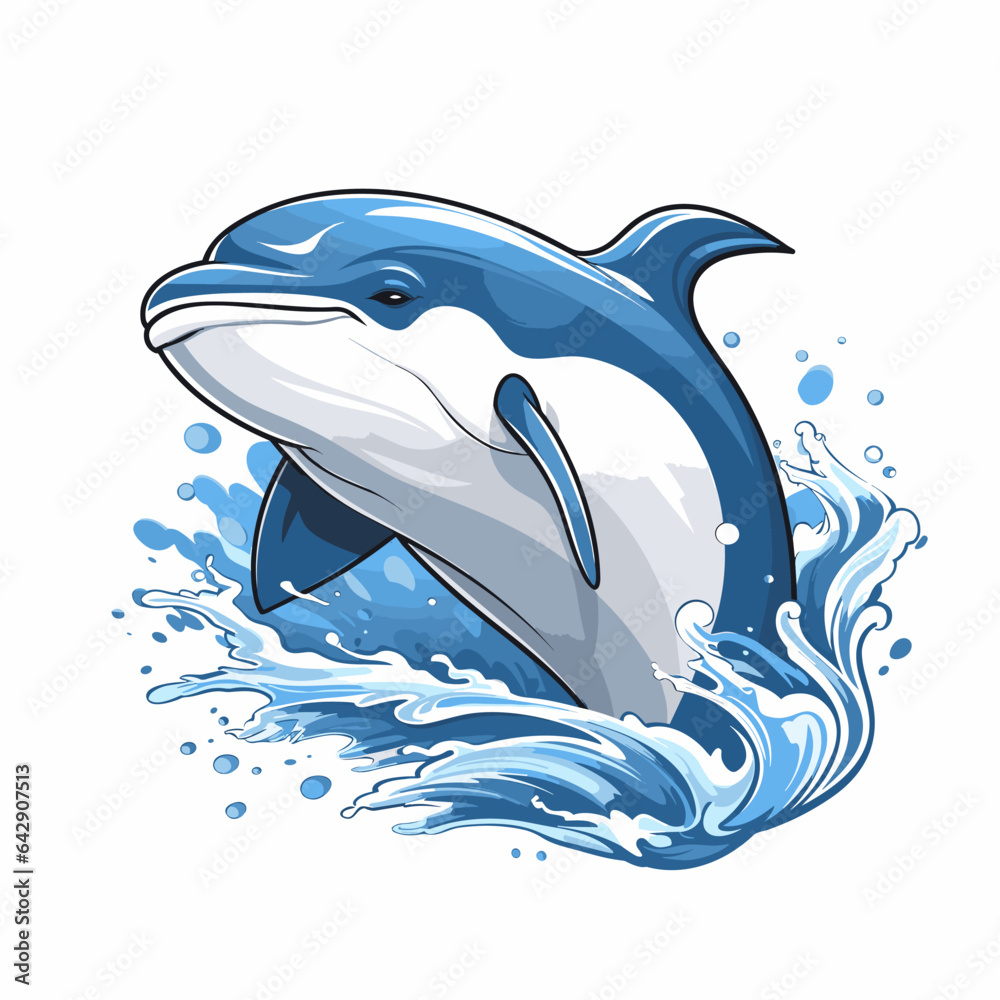 Esport vector logo beluga whale on white background side view, beluga ...