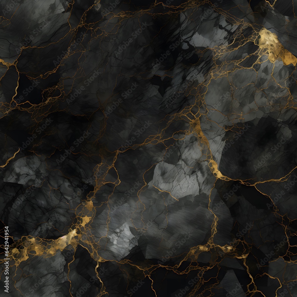 dark marble texture seamless pattern. Luxury Black and Gold Marble ...