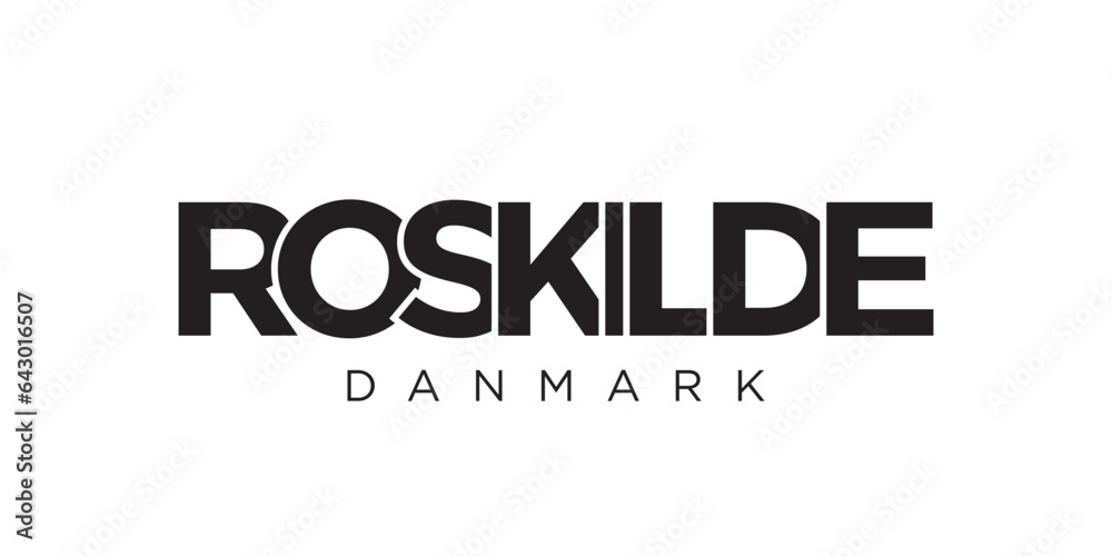 Image vectorielle Stock Roskilde in the Denmark emblem. The design features a geometric style ...