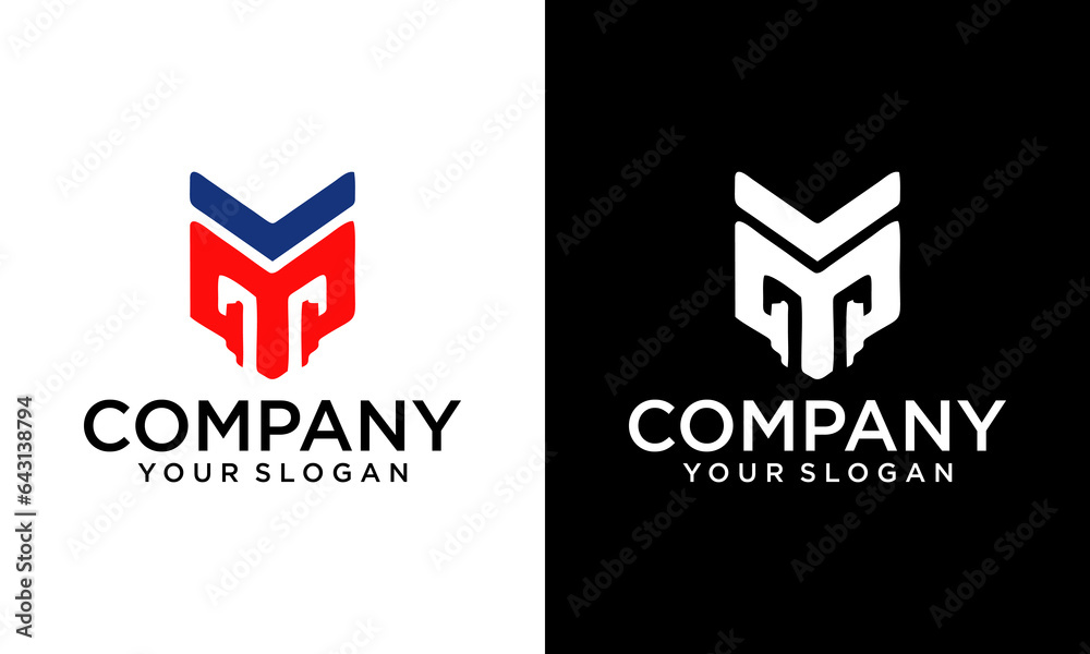 Monogram initials TM or MT letters logo, overlapping two letter M and T ...