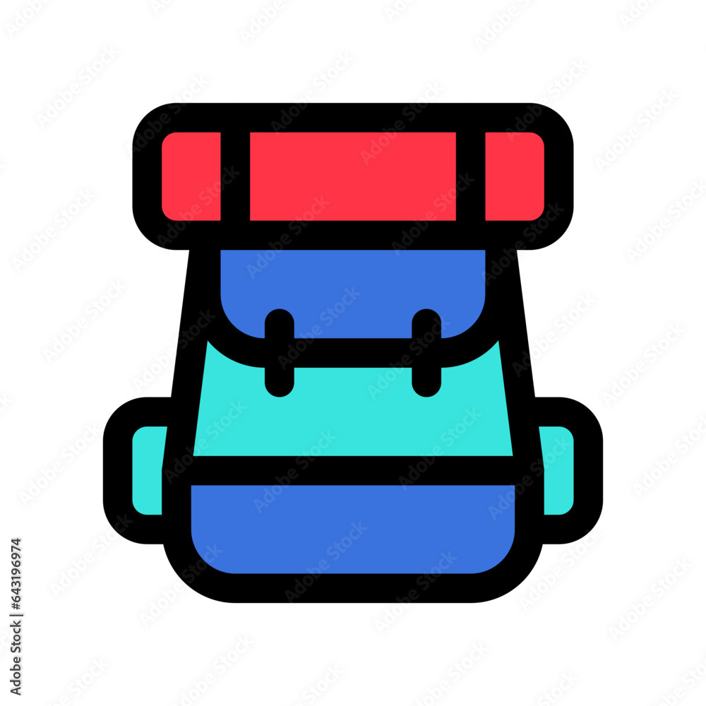 Editable rucksack, camper bag, backpack vector icon. Part of a big icon ...
