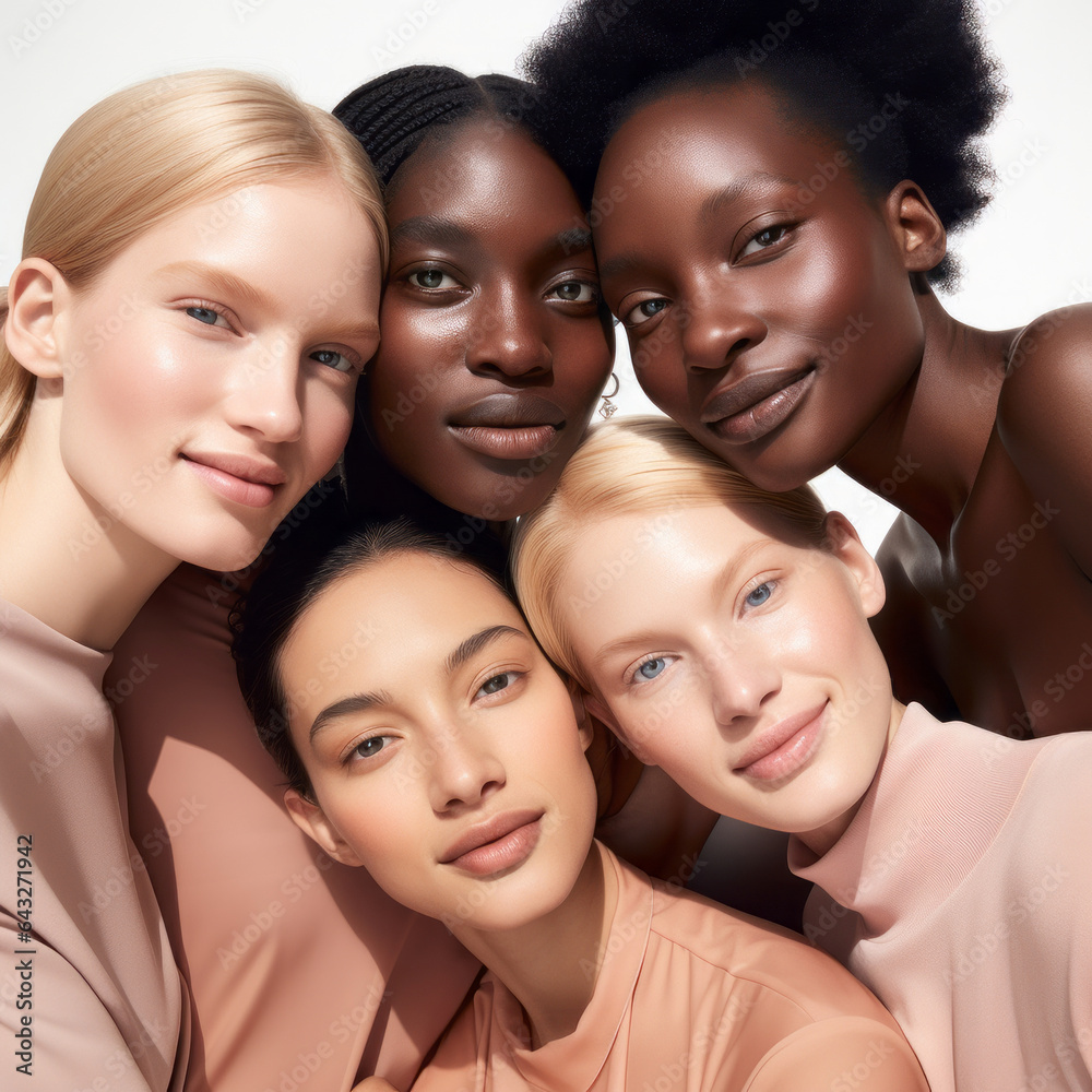 Foto Beauty and unity, this diverse group of beautiful women of all ...
