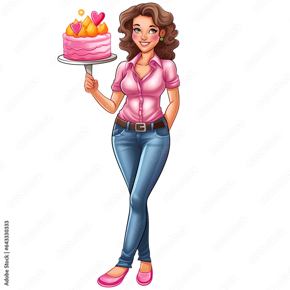 Cute Happy Birthday Mom Clipart Illustration Stock Illustration | Adobe ...