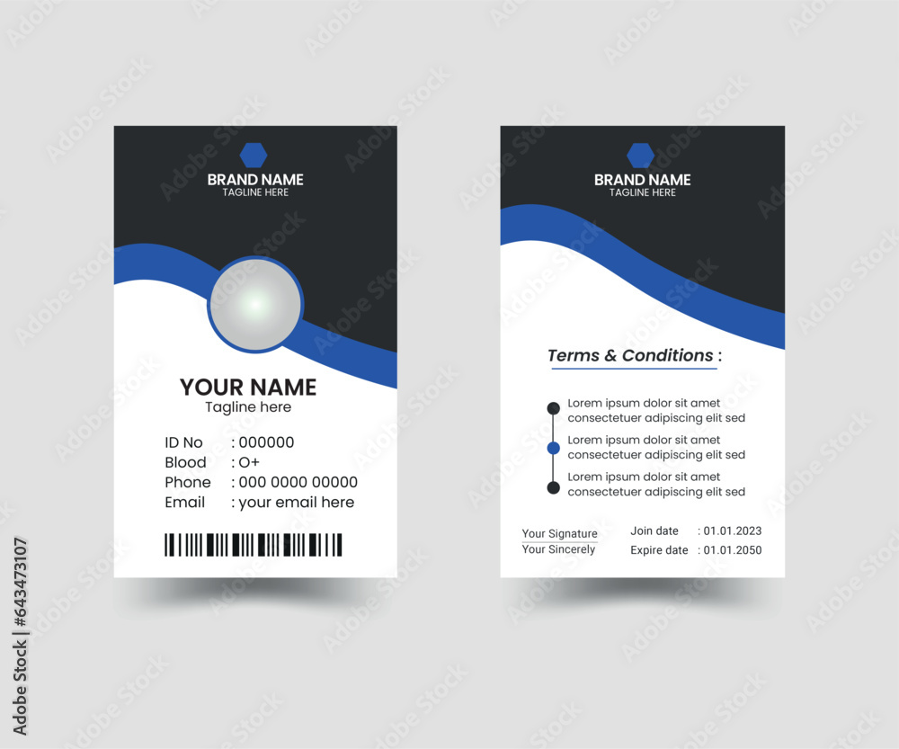 ID card template, office id card, business id card, customize id card ...