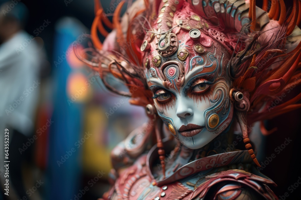 Portrait of Mexican cosplay for Dia De Las Muertos. Freaks with insane ...