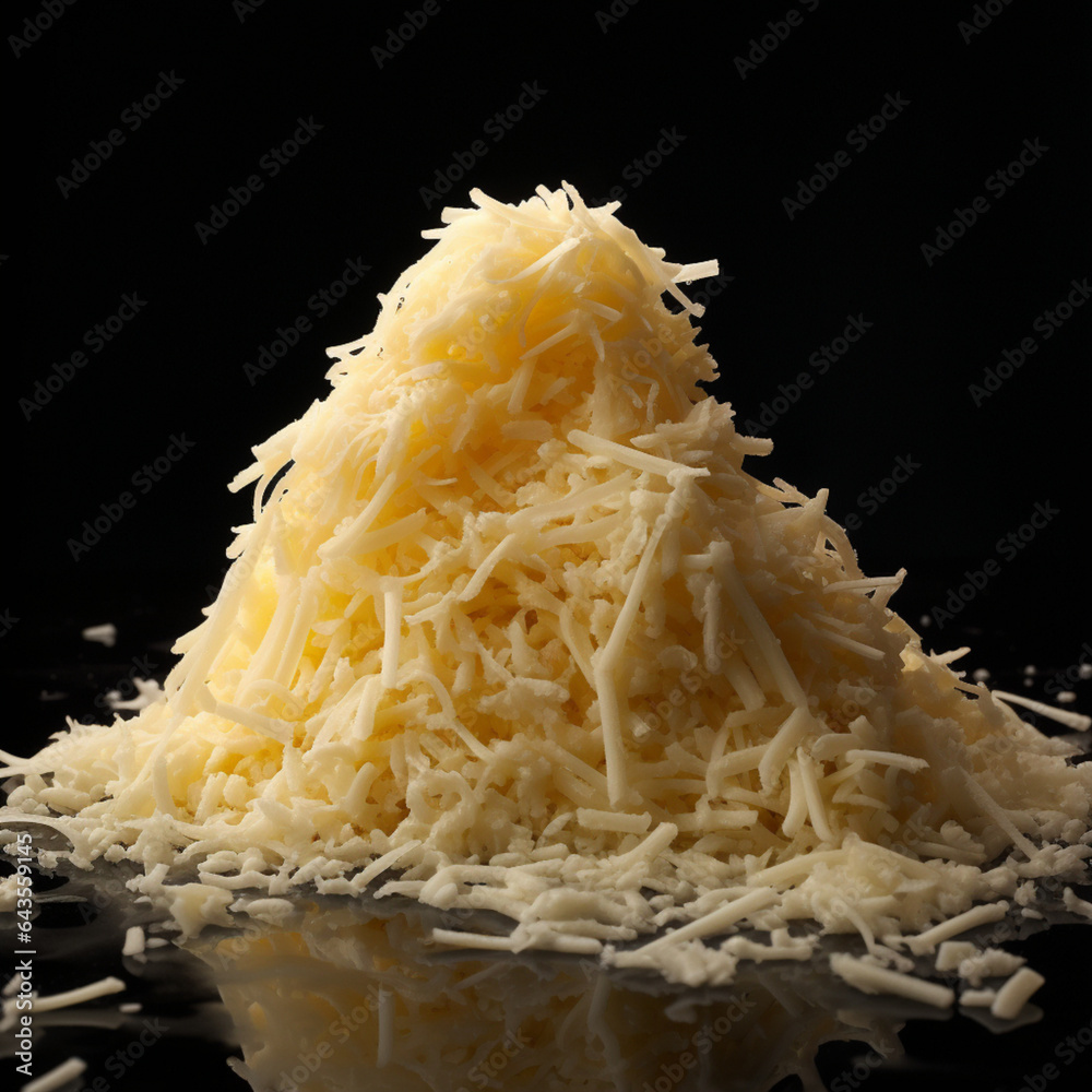 Fondo con detalle y textura de acumulación de queso rallado, sobre ...