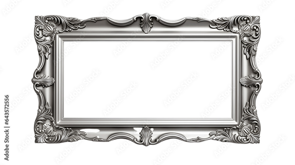 Silver frame on transparent background PNG Stock Illustration | Adobe Stock