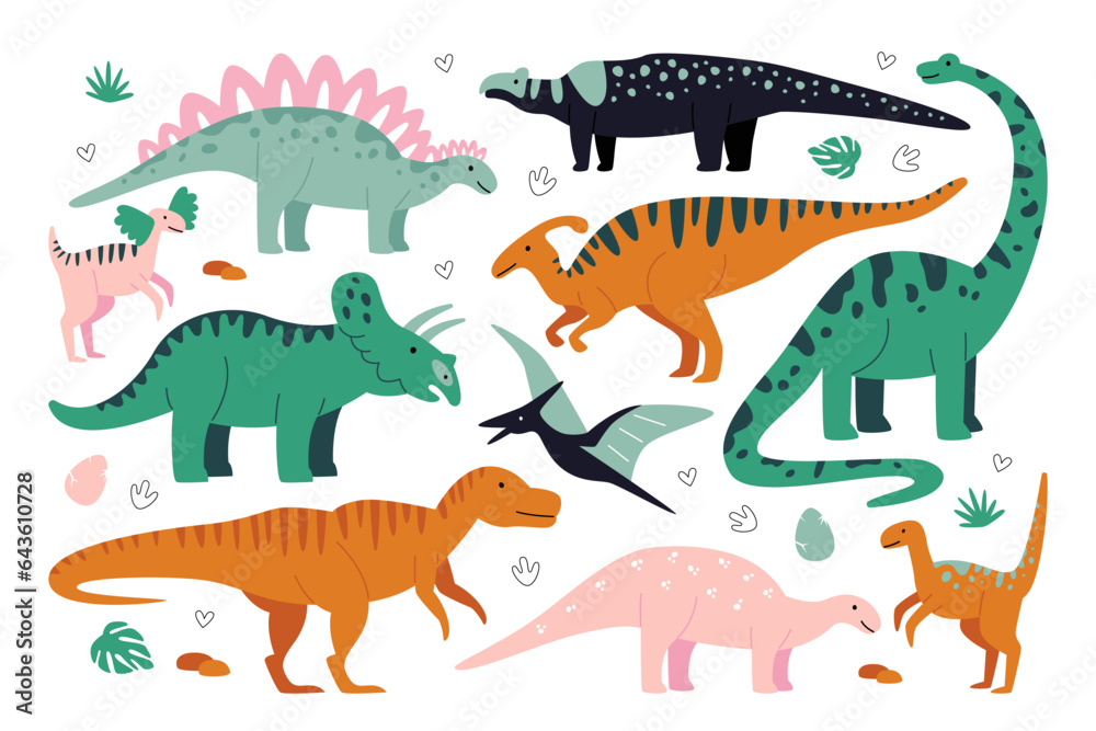 Dinosaur creature monster different animal species of jurassic ...