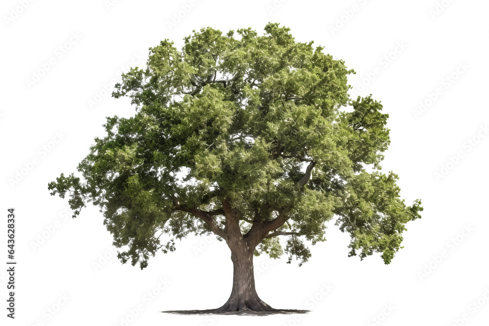 American elm tree PNG with green leaves and brown trunk isolated on ...