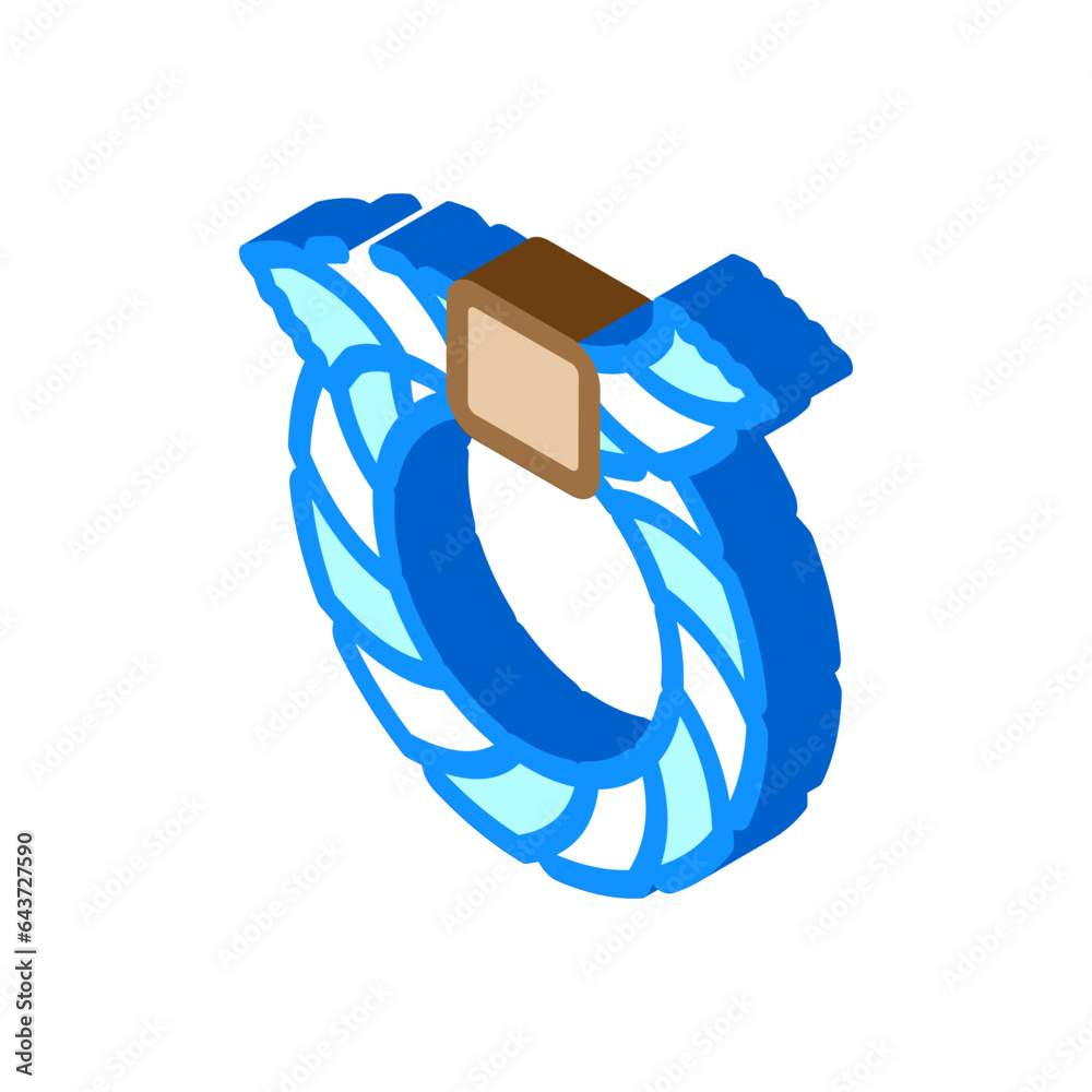 Vector de Stock shimenawa ring shintoism isometric icon vector ...