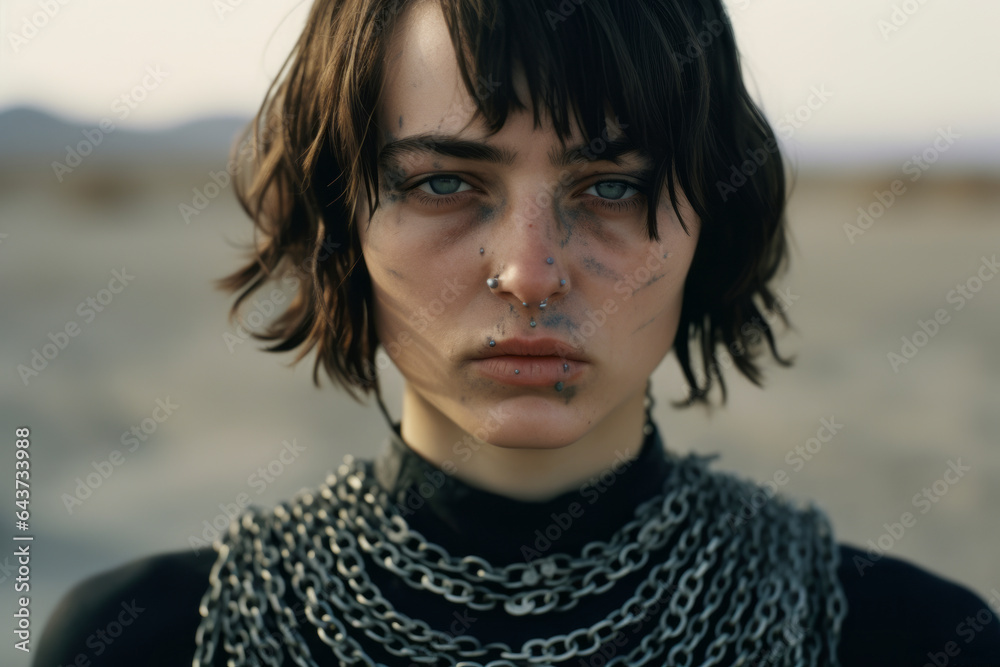 Headshot portrait photography of a glad girl in his 30s wearing a bold ...