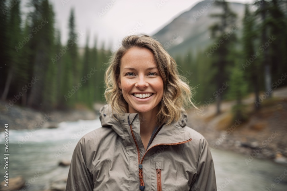 Environmental portrait photography of a grinning girl in her 40s ...