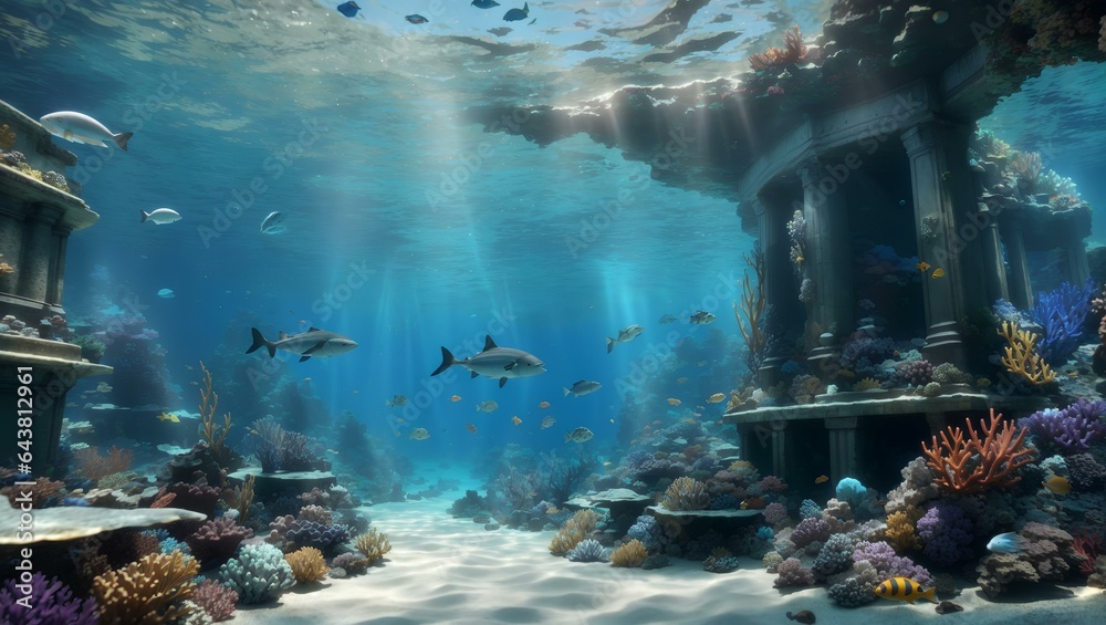 Discover a breathtaking underwater realm teeming with vibrant marine ...
