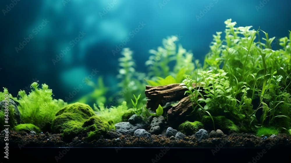 background Empty aquarium tank with aquatic plants. cool wallpaper ...