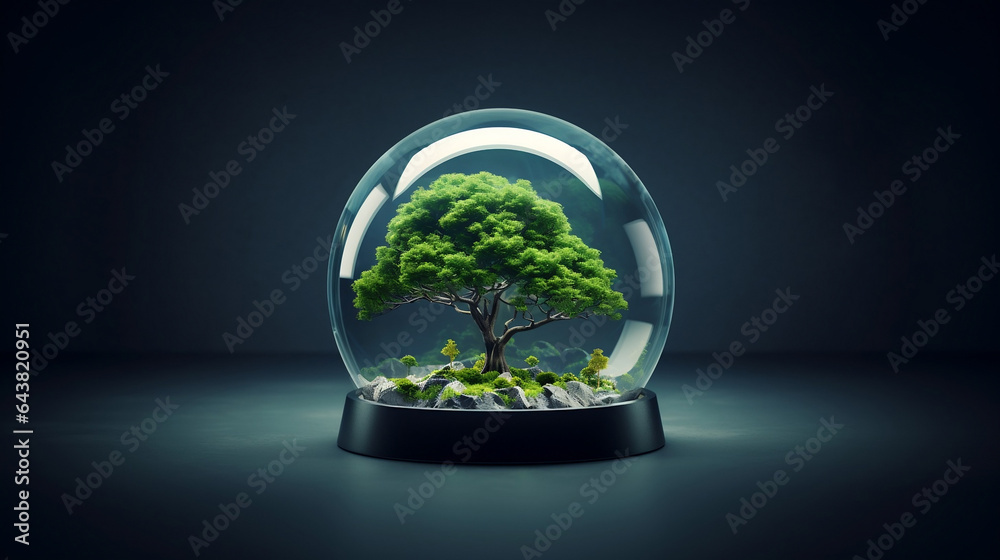Neo-Plasticist Glass Dome Sanctuary, A Tree's Resilience in ...
