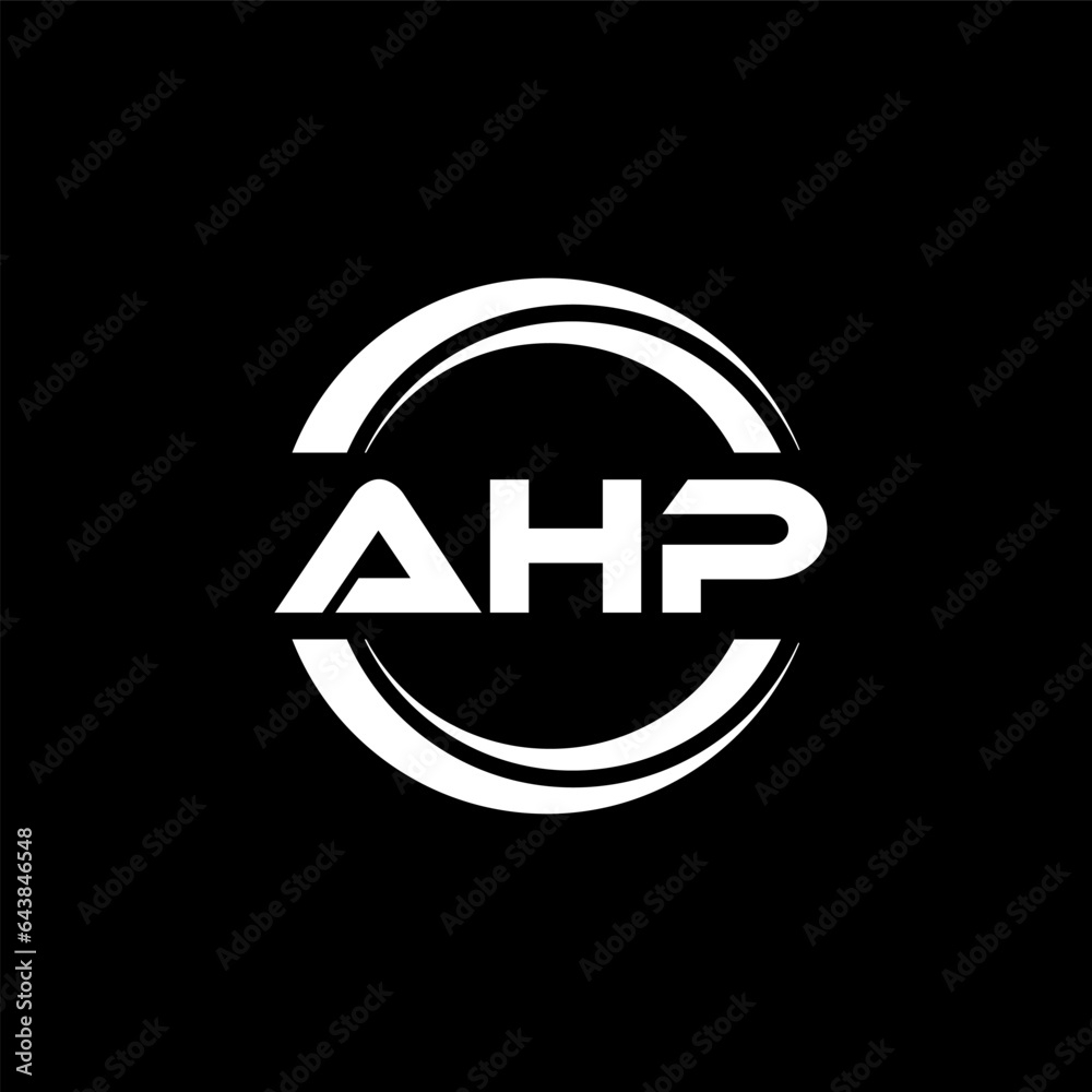 AHP letter logo design with black background in illustrator, vector ...