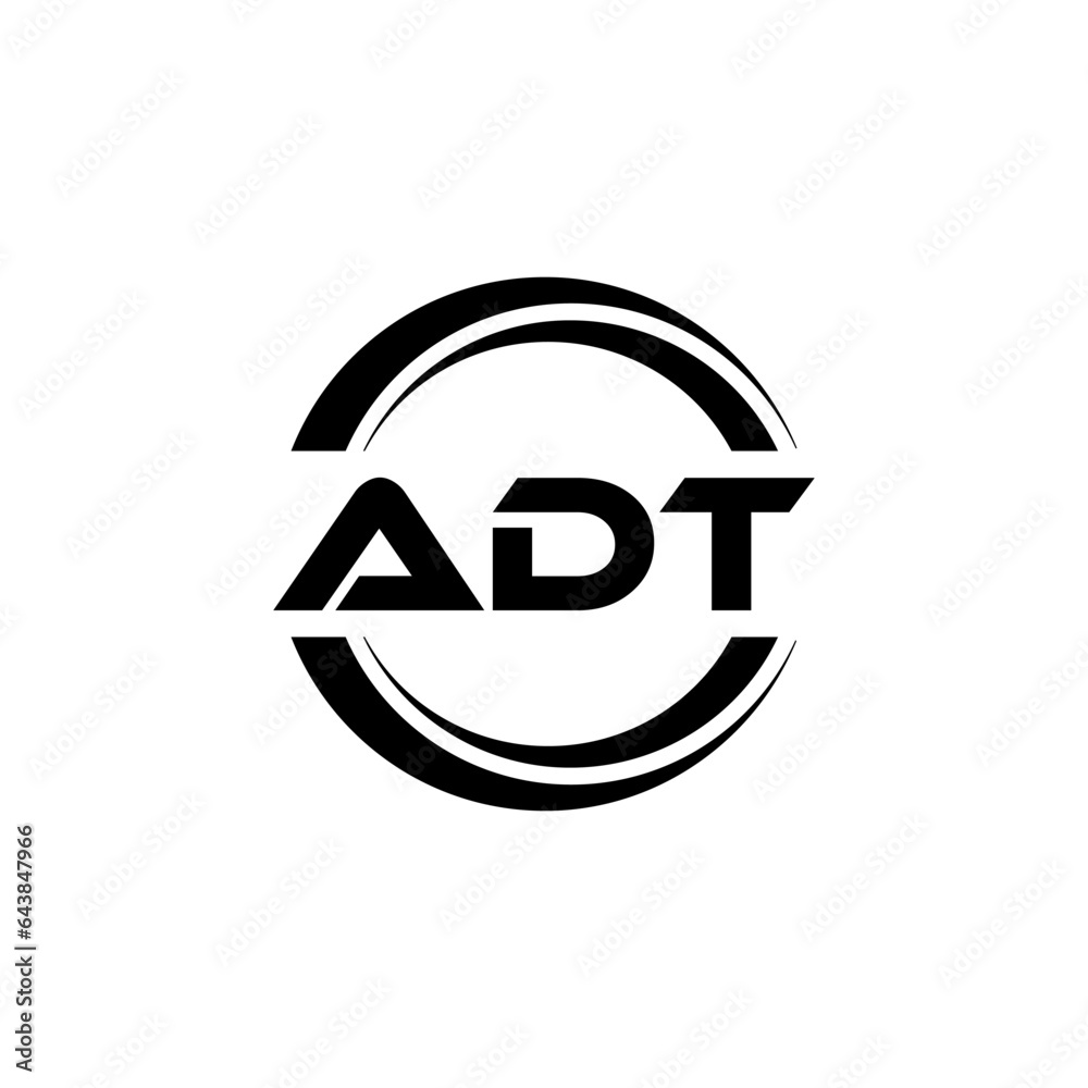 ADT letter logo design with white background in illustrator, vector ...