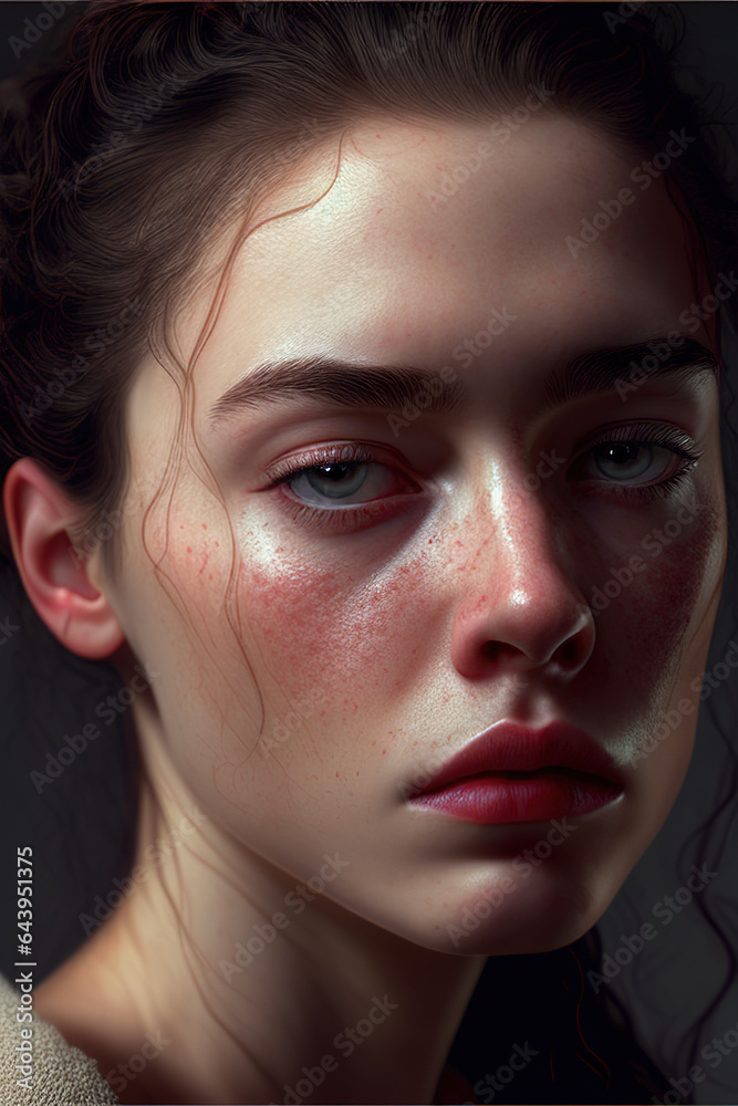 Lisa sad 01 - Generated by Generative AI Stock Illustration | Adobe Stock