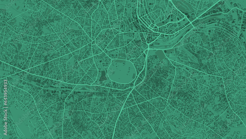 Green Kampala map, Uganda, detailed municipality map. skyline panorama ...